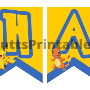 Pokemon Happy Birthday Banner - Etsy