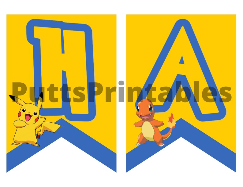 Pokemon Happy Birthday Banner - Etsy