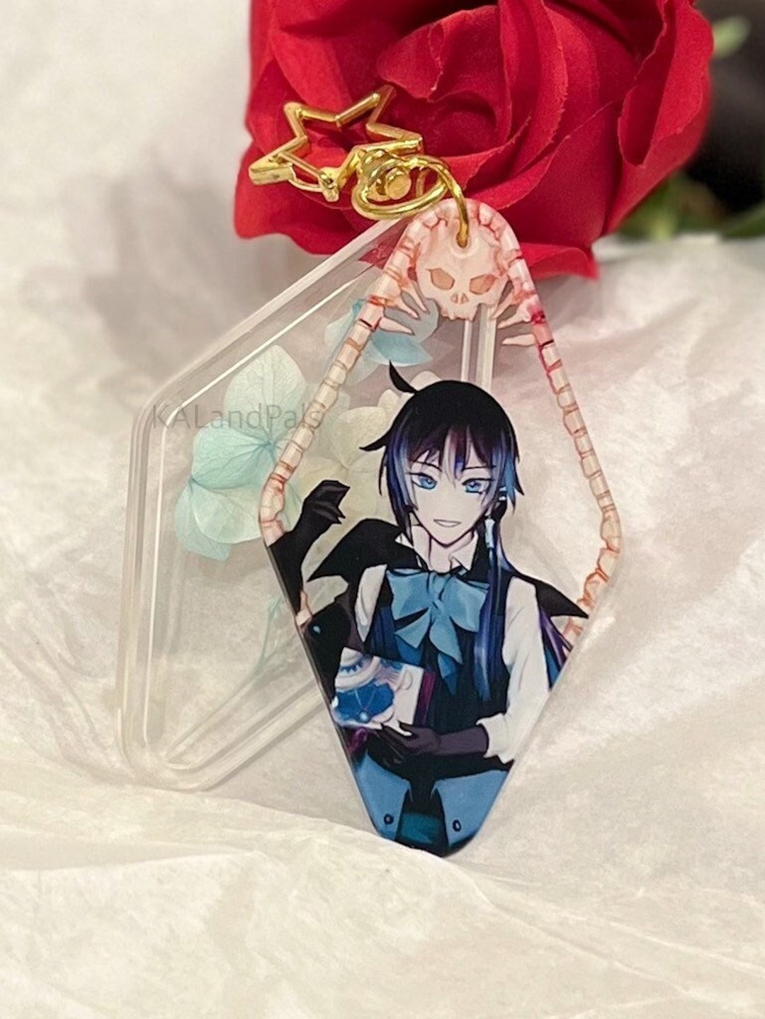 Vanitas Hydrangea Hotel Keychain Charm - Etsy