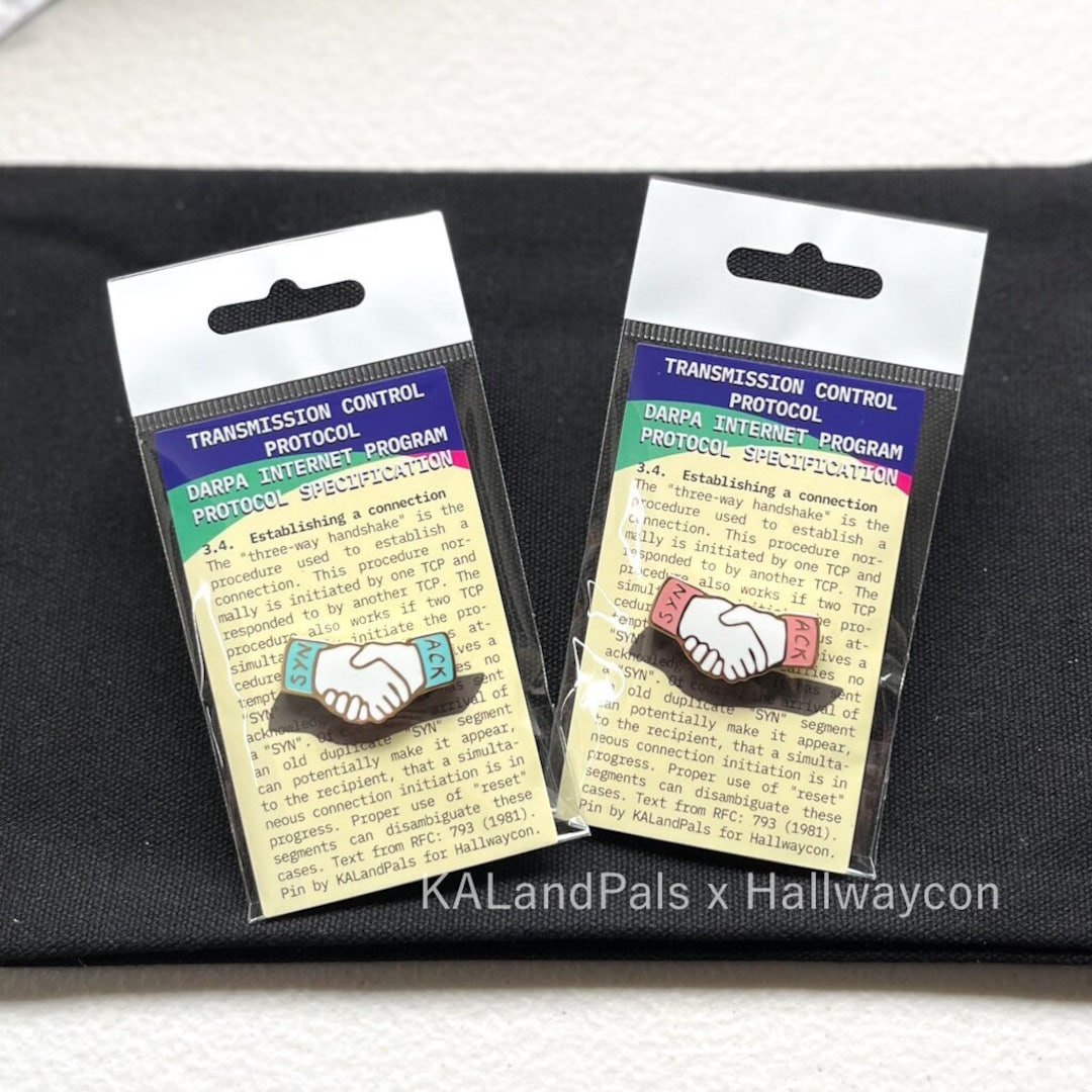 SYN-ACK TCP Handshake Pins [hallwaycon] - Etsy