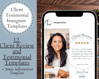 Client Review Testimonial Instagram Templates Social Media | Etsy