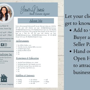 Real Estate Resume, Client Testimonial, Realtor Bio, Downloadable ...