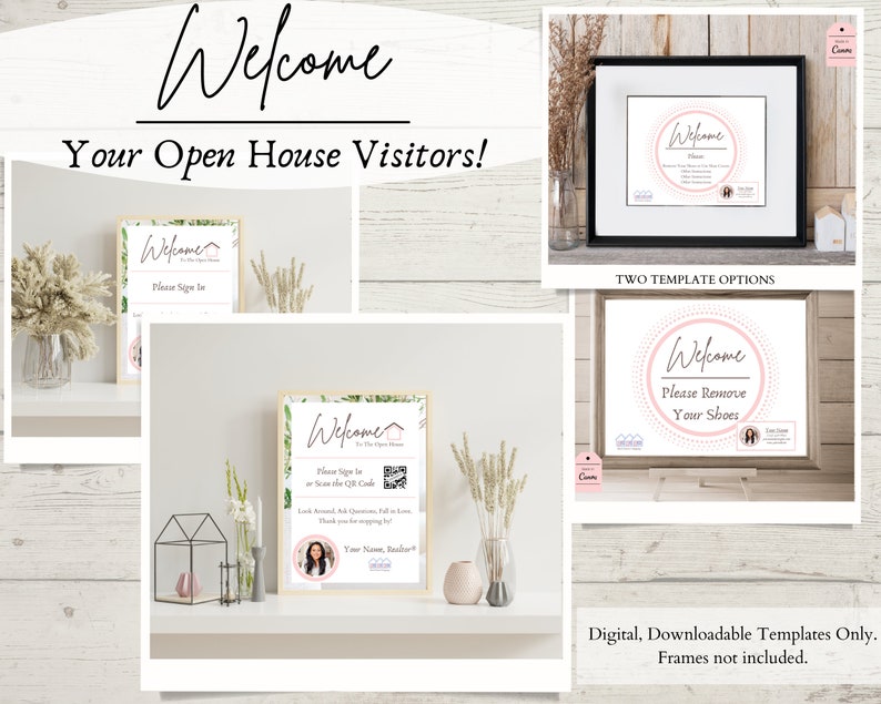Real Estate Open House Bundle, Sign-in Sheet, Flyer, Welcome Sign ...