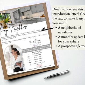 Realtor Introduction Letter, Real Estate Newsletter, Canva Printable ...