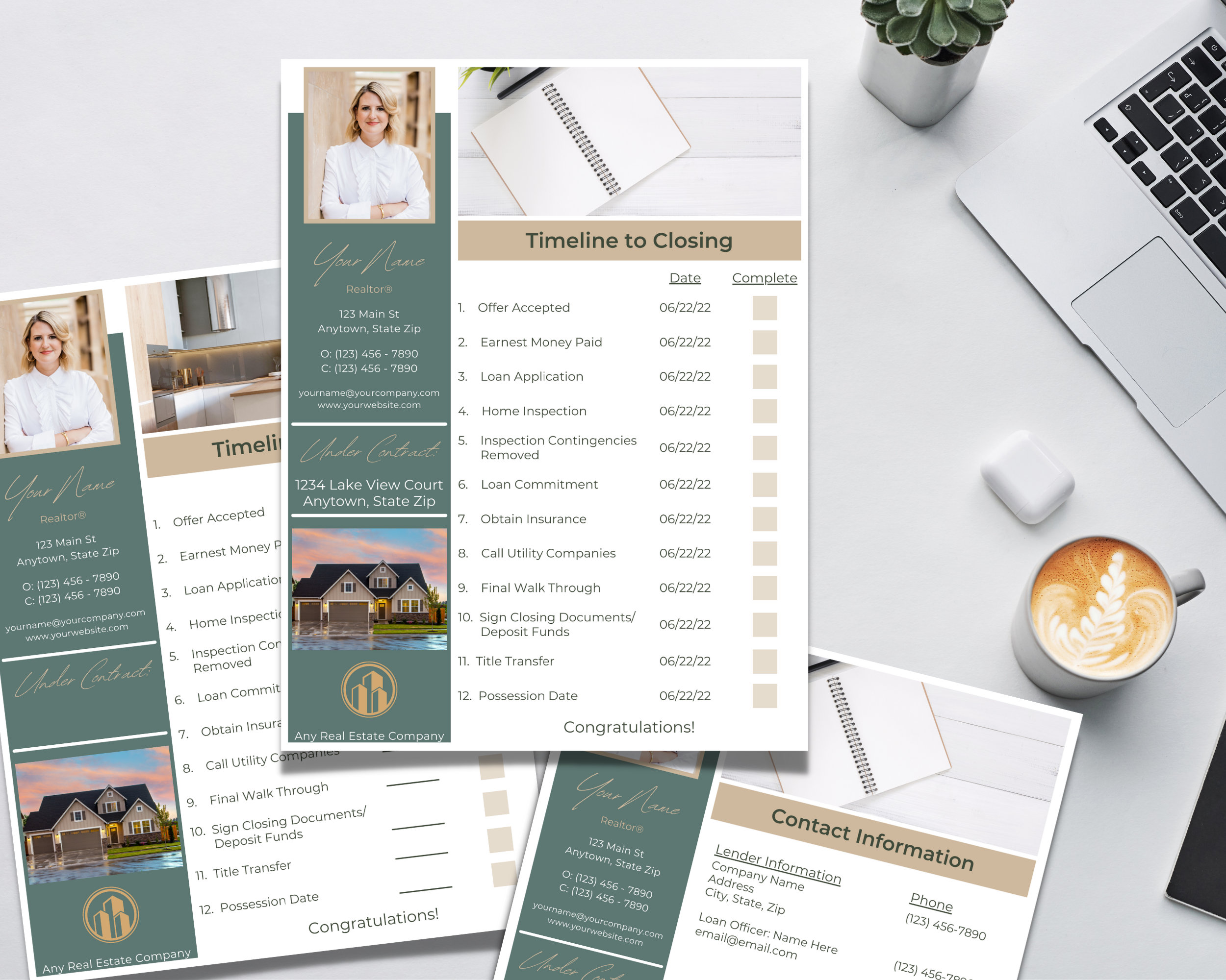 Real Estate Closing Timeline, Contact Information Sheet, Marketing for ...