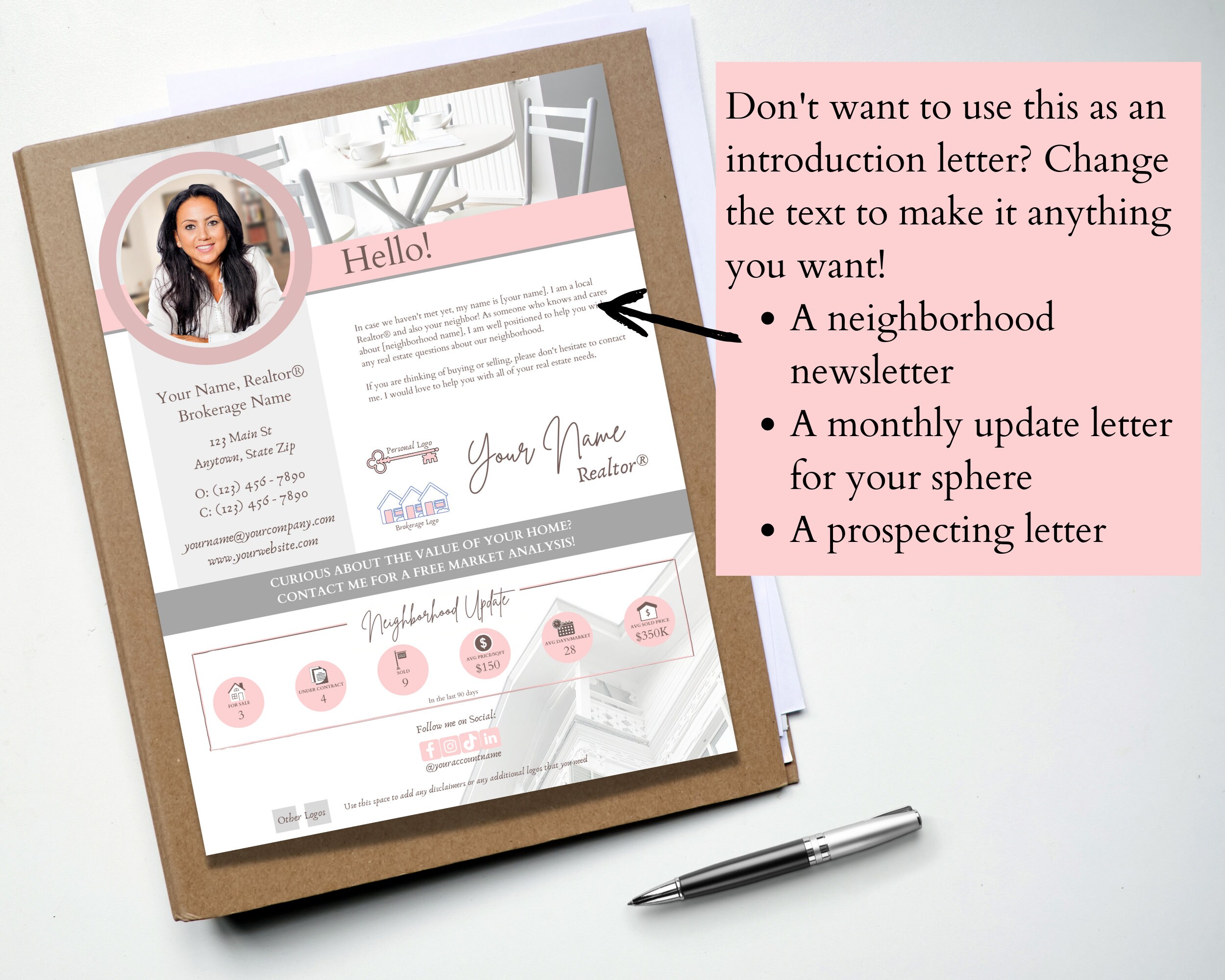 Realtor Introduction Letter Real Estate Newsletter Canva - Etsy