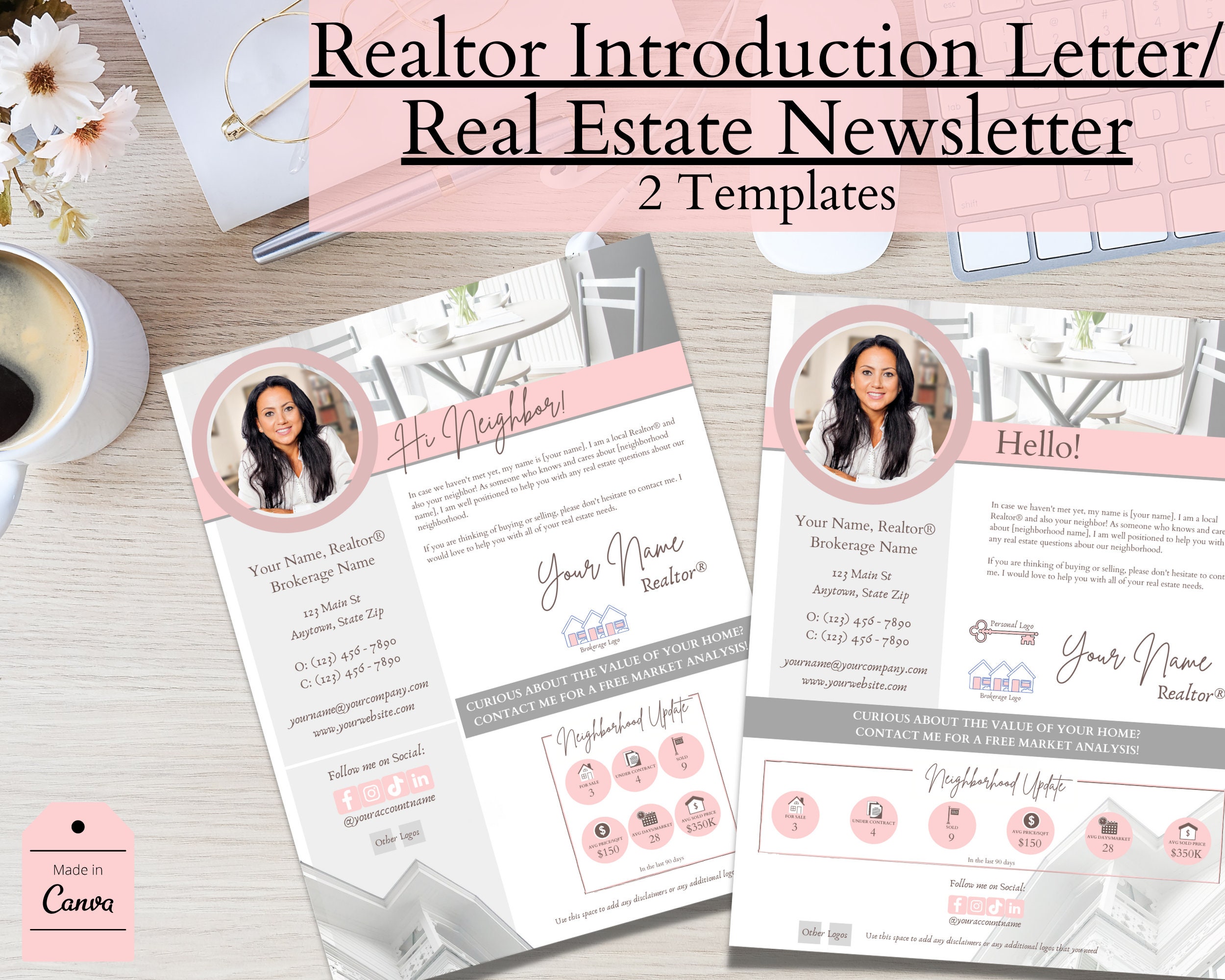 Realtor Introduction Letter Real Estate Newsletter Canva - Etsy