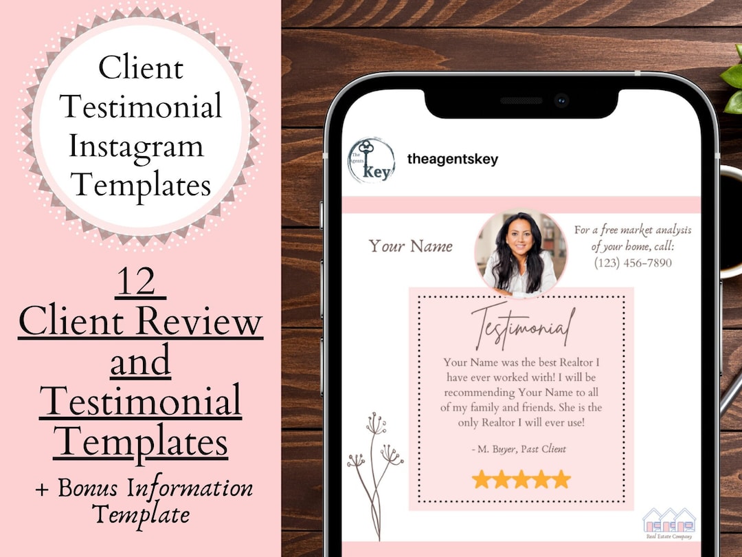 Client Review, Testimonial Instagram Templates, Social Media Posts for ...