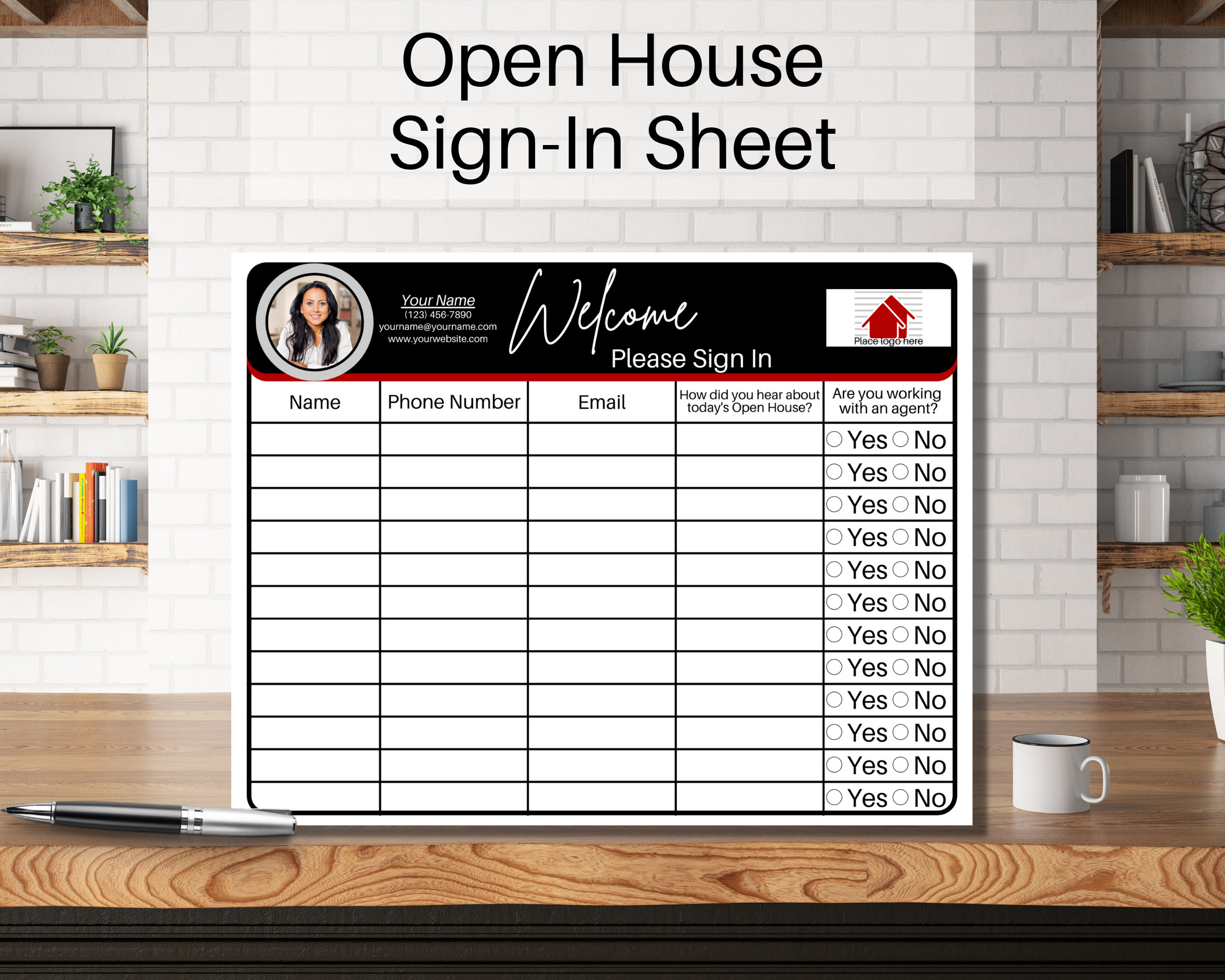 Real Estate Open House Sign-in Sheet, Digital Downloadable Template ...