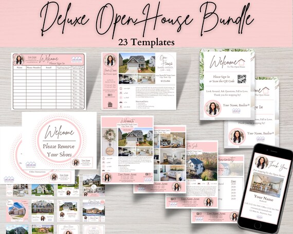 Real Estate Open House Bundle Sign-in Sheet Flyer Welcome - Etsy