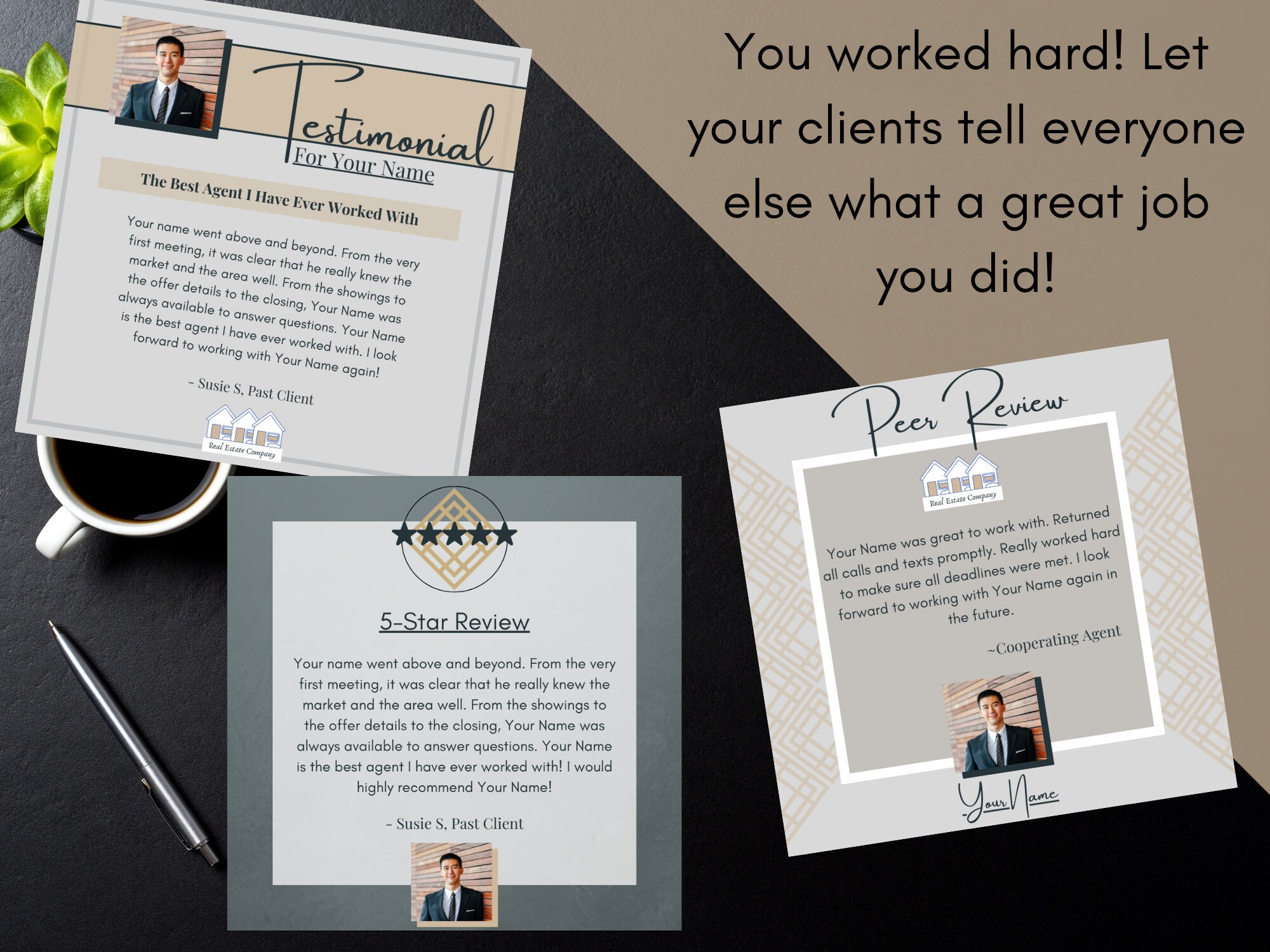 Client Review, Testimonial Instagram Templates, Social Media Posts for ...