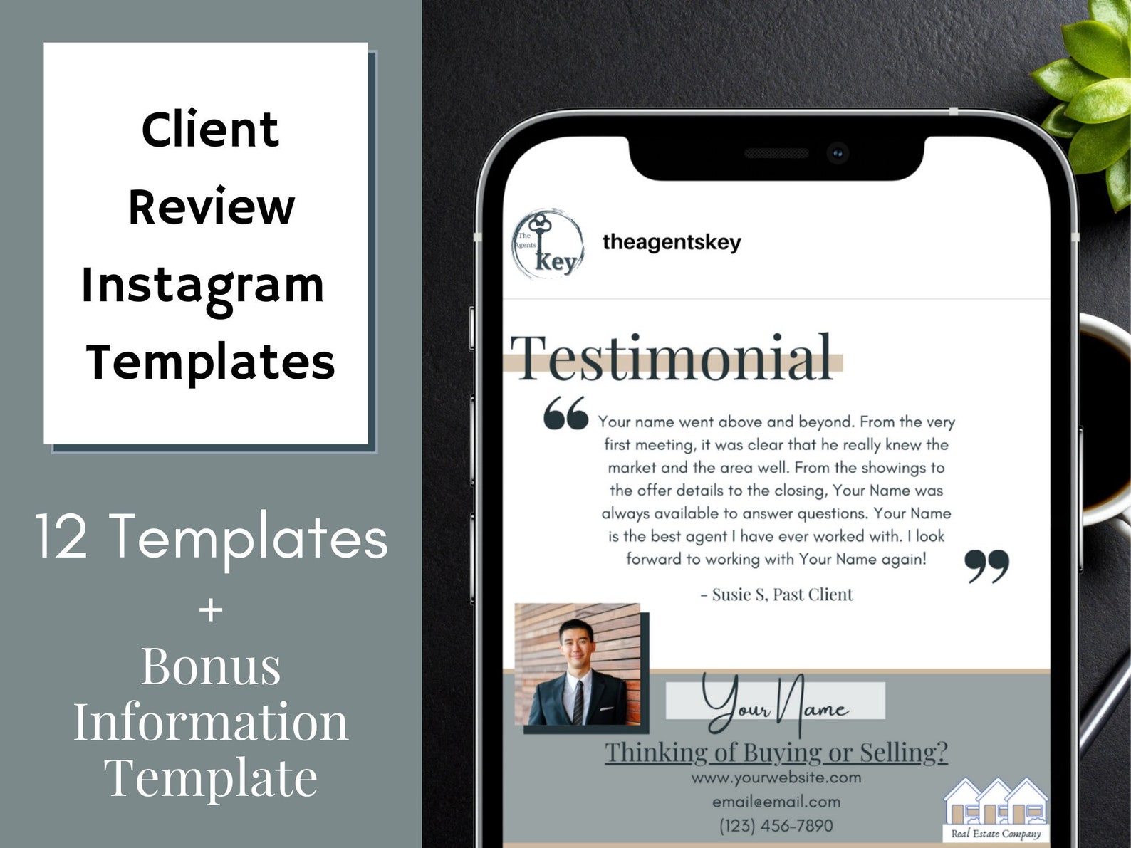 Client Review, Testimonial Instagram Templates, Social Media Posts for ...