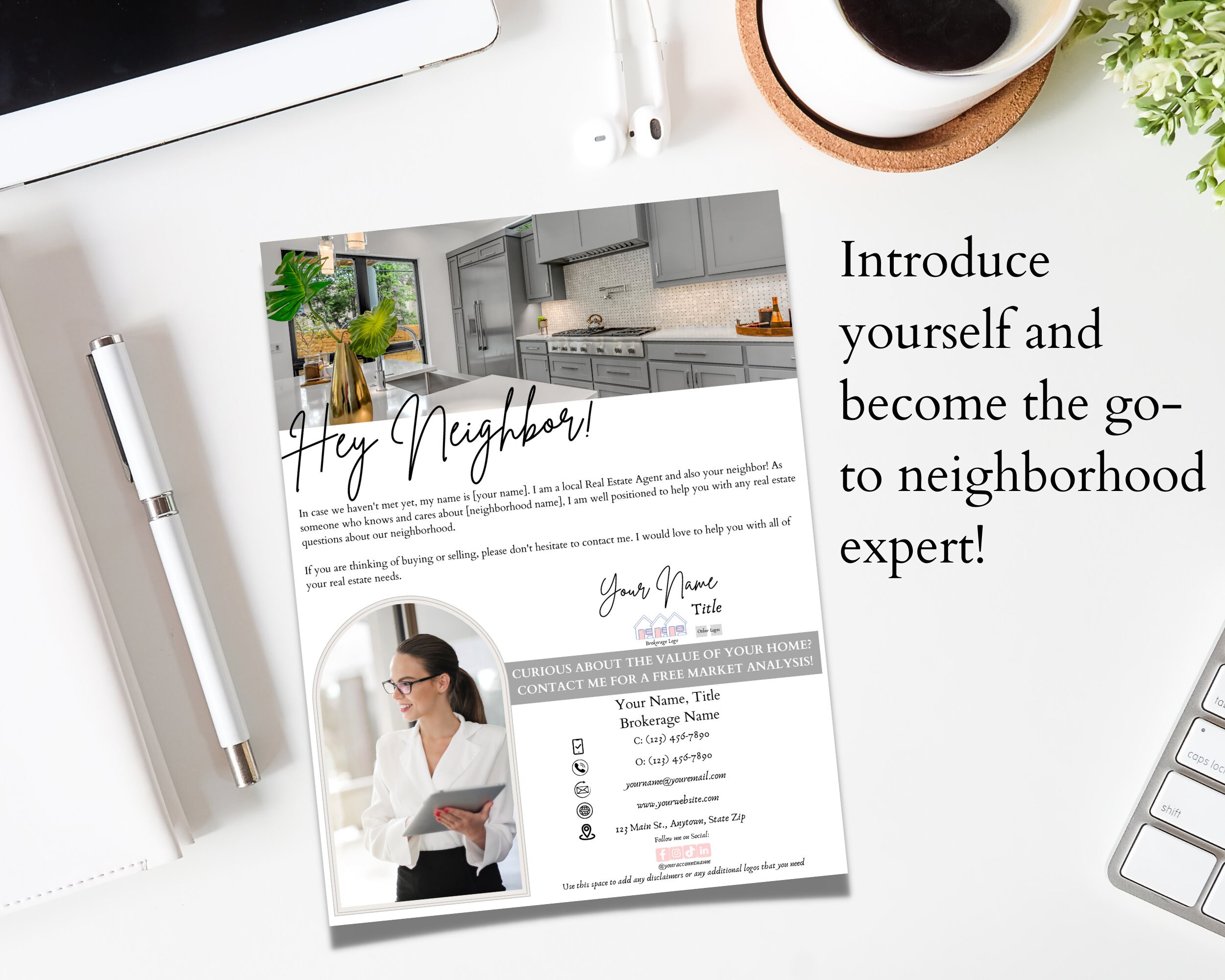 Realtor Introduction Letter Real Estate Newsletter Canva - Etsy