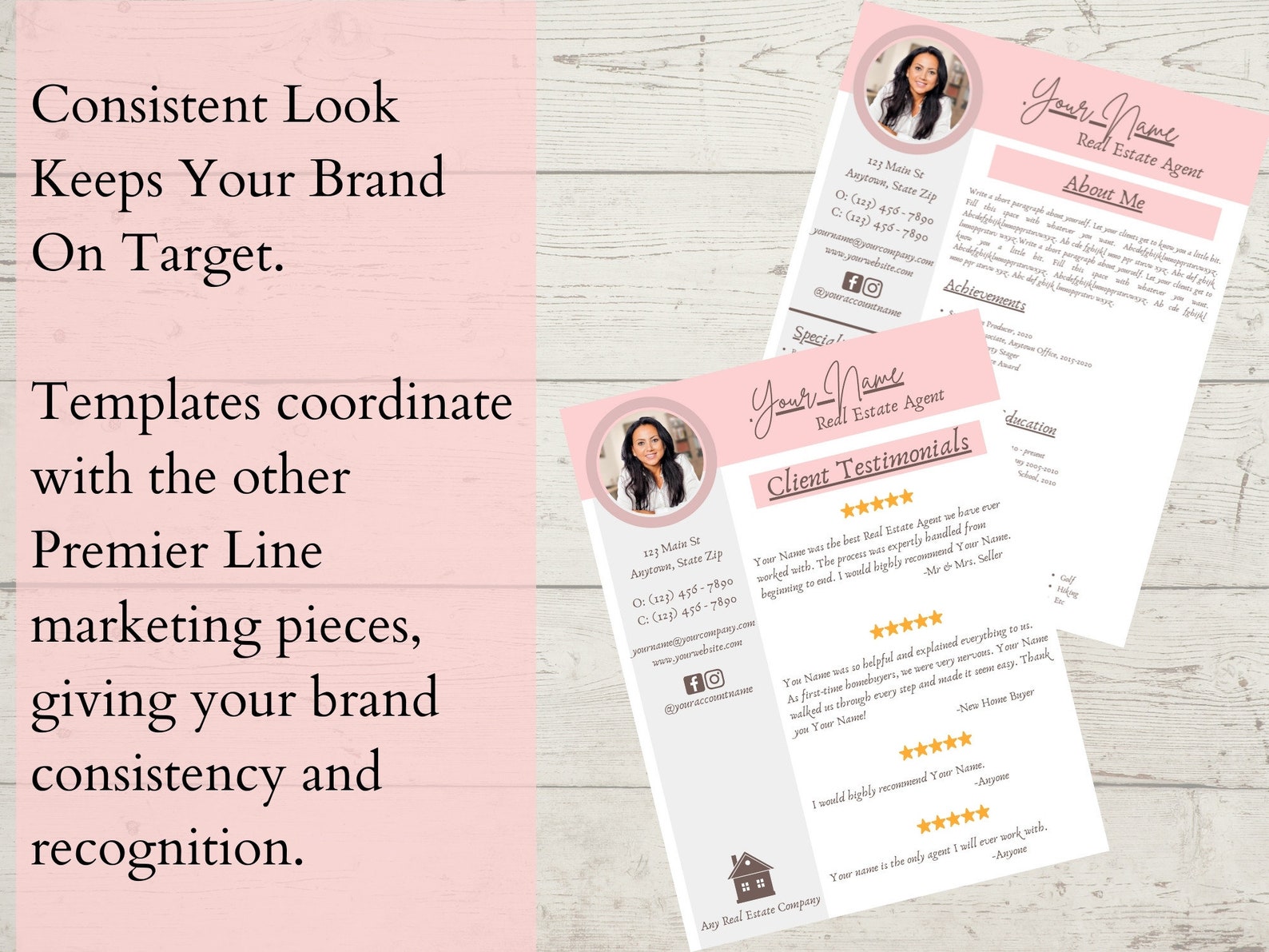 Real Estate Resume, Client Testimonial, Realtor Bio, Downloadable ...