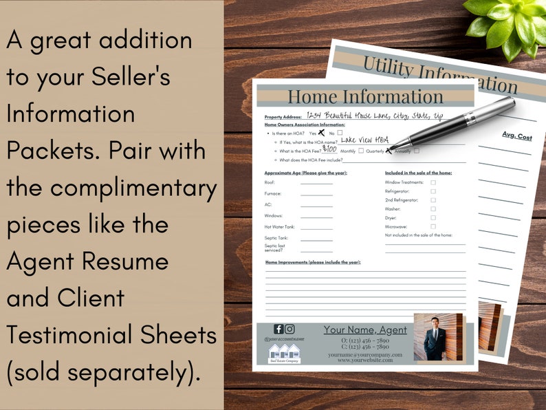 Real Estate Home, Utility Questionnaires for Home Sellers, Digital ...