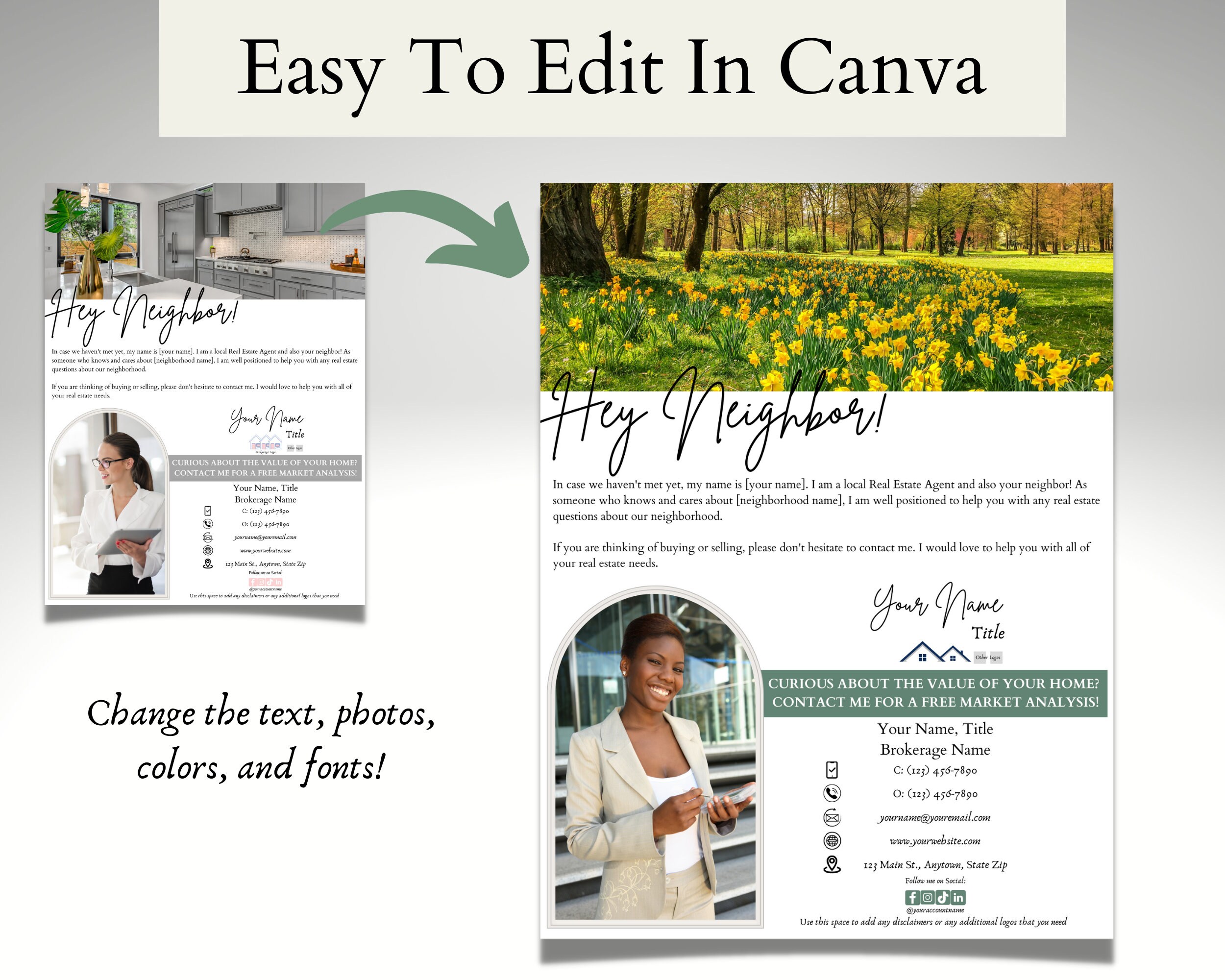 Realtor Introduction Letter Real Estate Newsletter Canva - Etsy