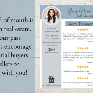 Real Estate Resume, Client Testimonial, Realtor Bio, Downloadable ...