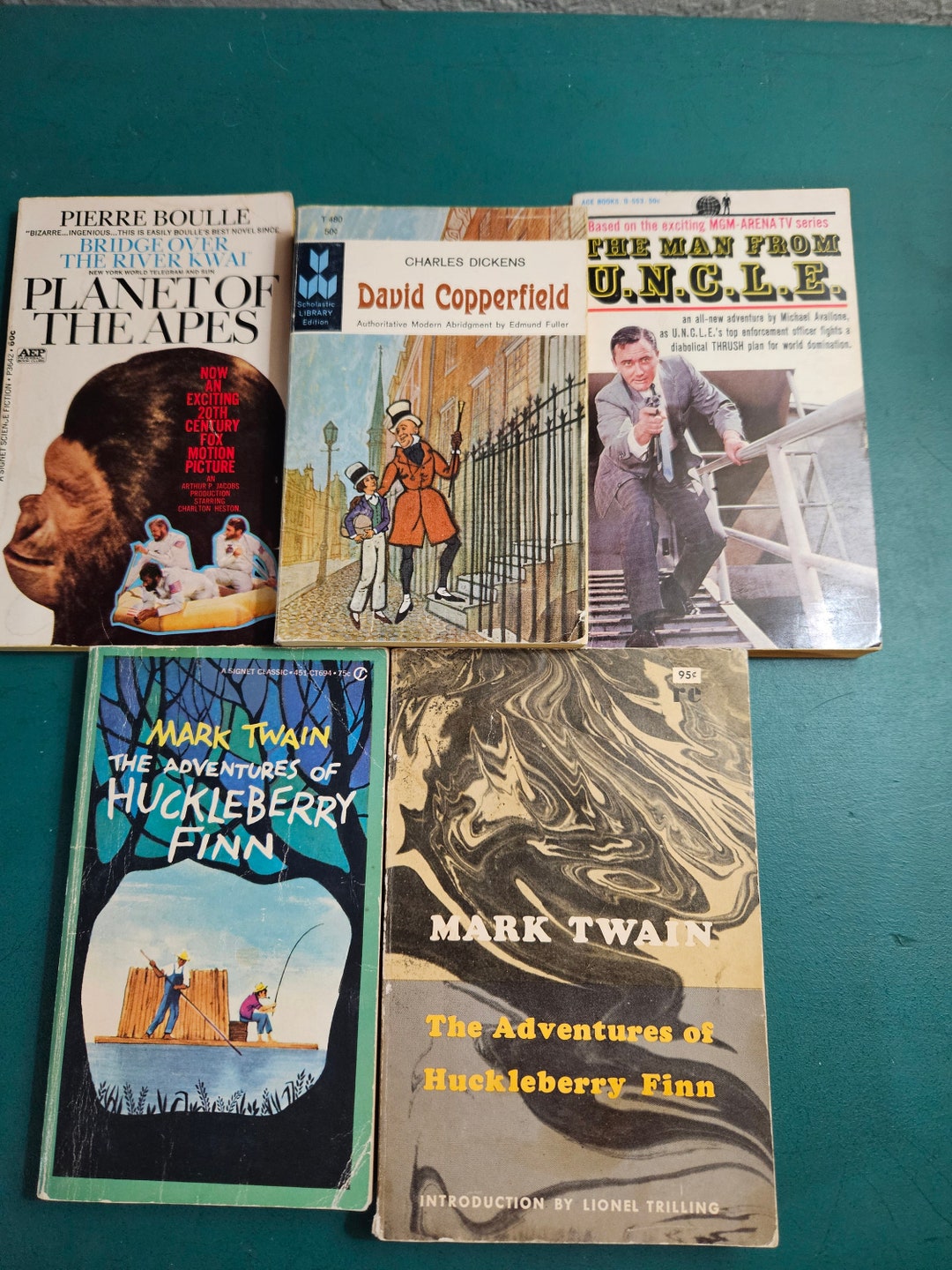Vintage Book Set Huckleberry Finn, Planet of the Apes, the Man From ...