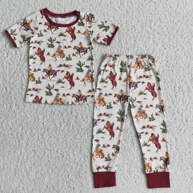 Western Kids Pajama Sets | Cowboy Pajamas | Farm Toddler Pajama Sets ...