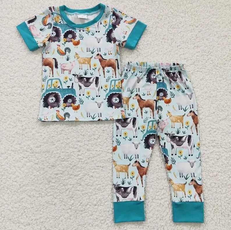 Western Kids Pajama Sets | Cowboy Pajamas | Farm Toddler Pajama Sets ...