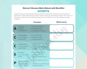 DBT STOP Skill Distress Tolerance Handout for Dialectical Behaviour ...