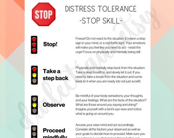 DBT Distress Tolerance: TIPP Skills Poster and Handout - Etsy UK