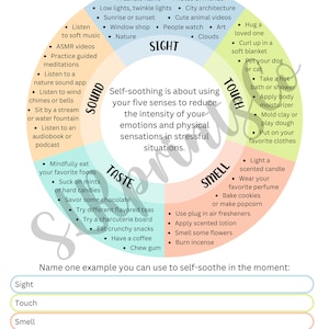 DBT Self-soothe Therapy Worksheet - Distress Tolerance Skill Handout - Etsy