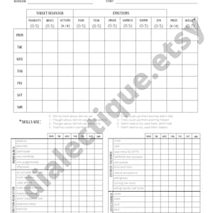 DBT Diary Card, Skills Tracking, Therapy Worksheet - Etsy