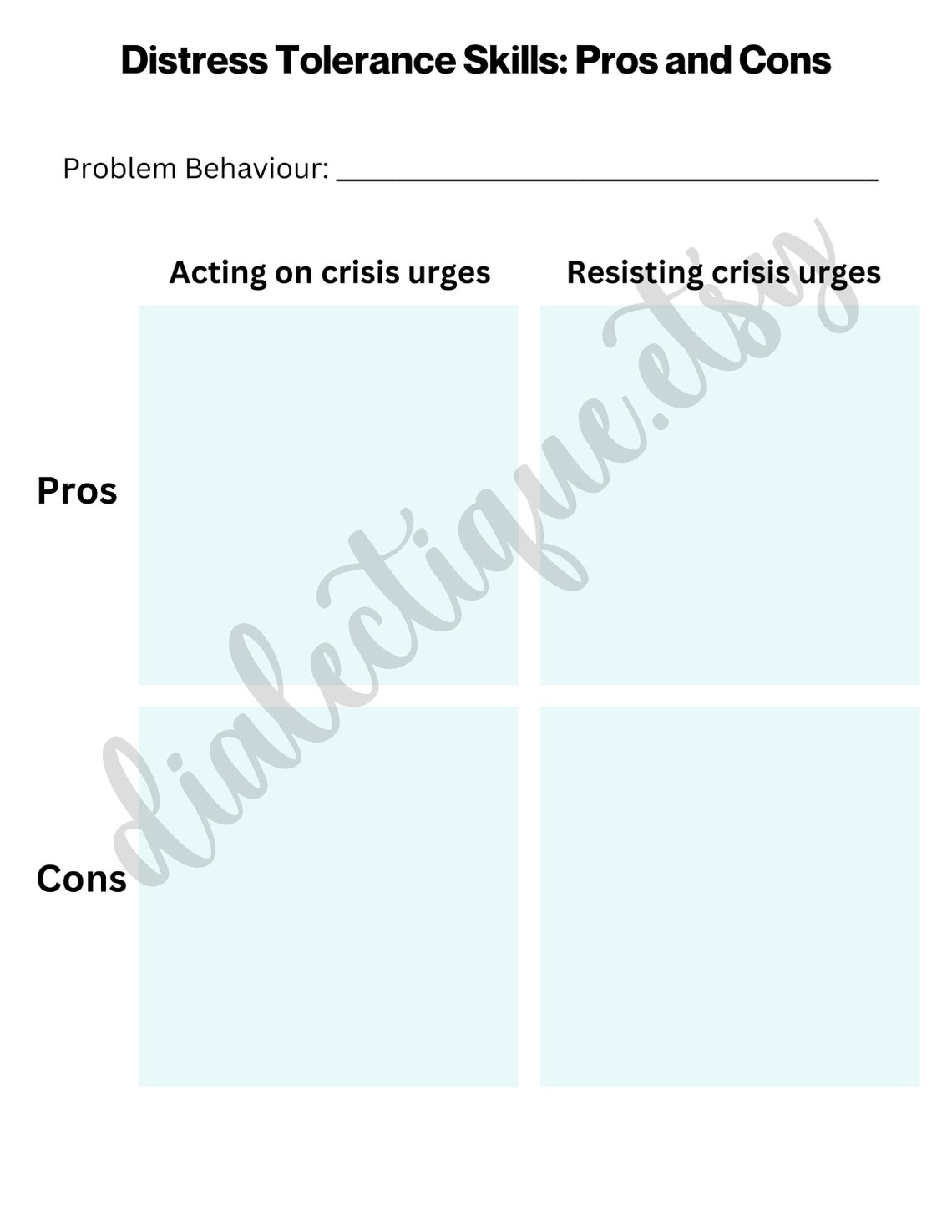 DBT Crisis Survival Skills - Distress Tolerance Skills Bundle With 9 ...