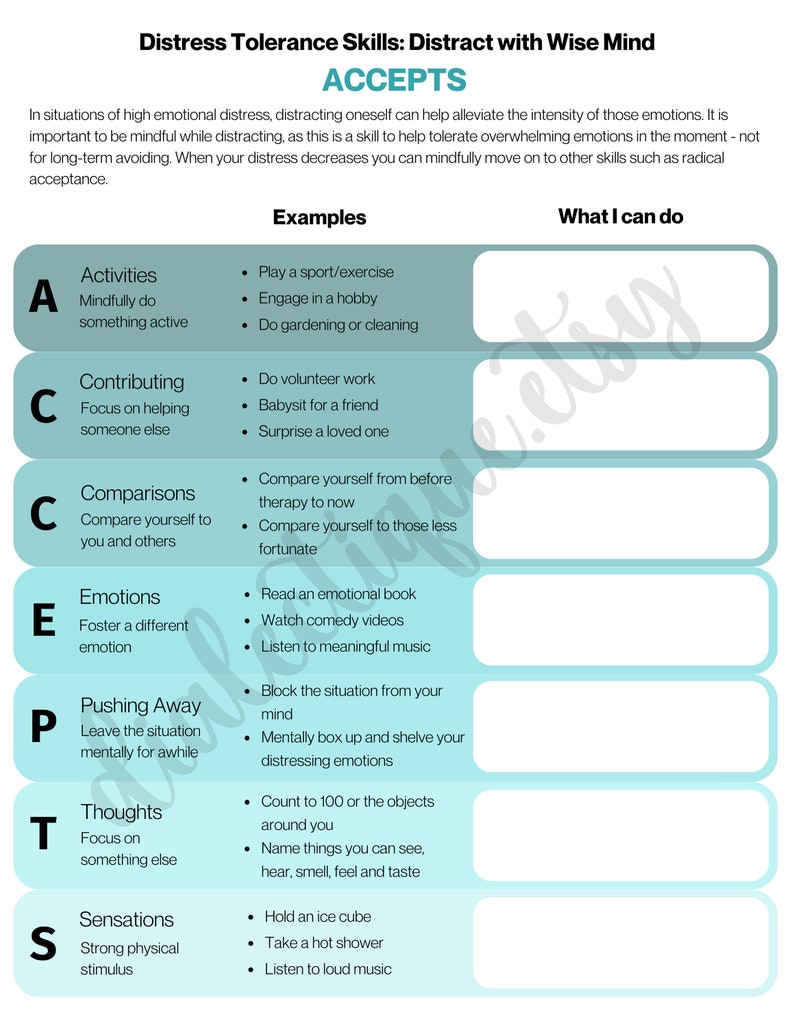 DBT Wise Mind Accepts Skill Worksheet - Dialectical Behaviour Therapy ...