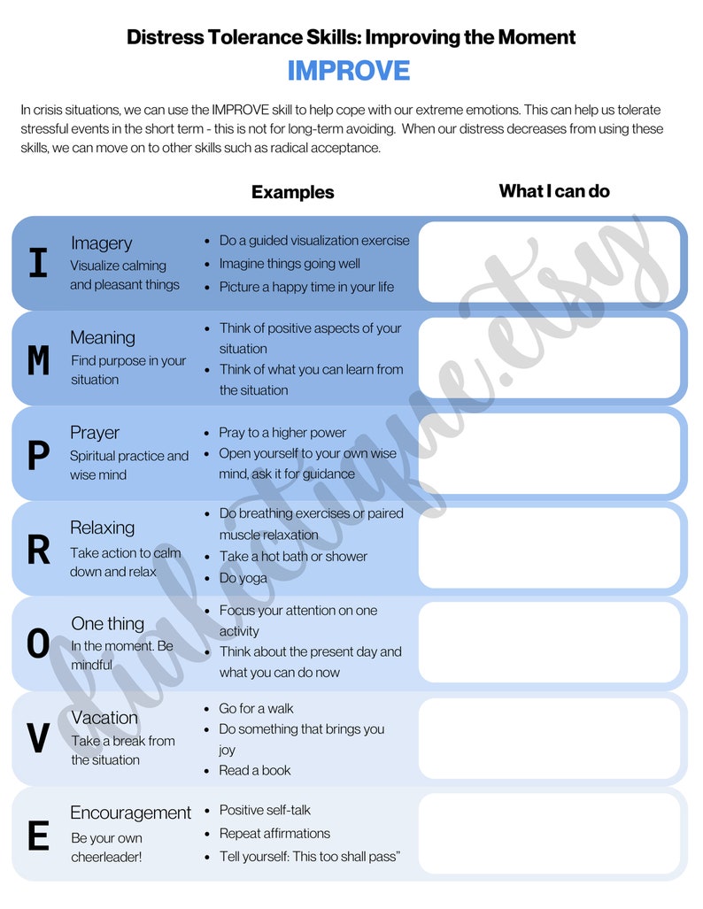 DBT Crisis Survival Skills - Distress Tolerance Skills Bundle With 9 ...