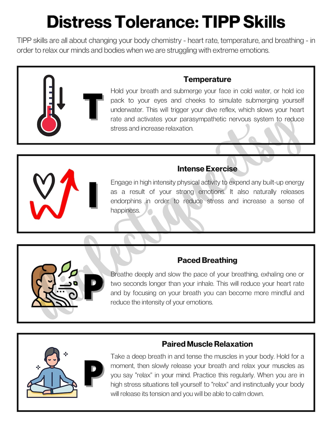 DBT Crisis Survival Skills - Distress Tolerance Skills Bundle With 9 ...