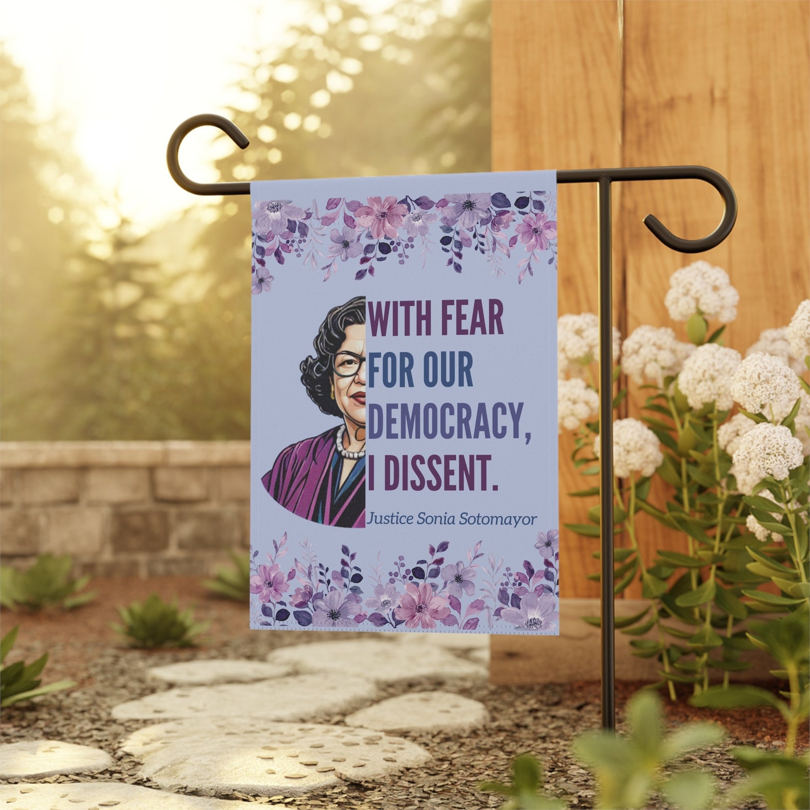 With Fear for Our Democracy Garden Banner, Dissent Yard Sign, Democrat ...
