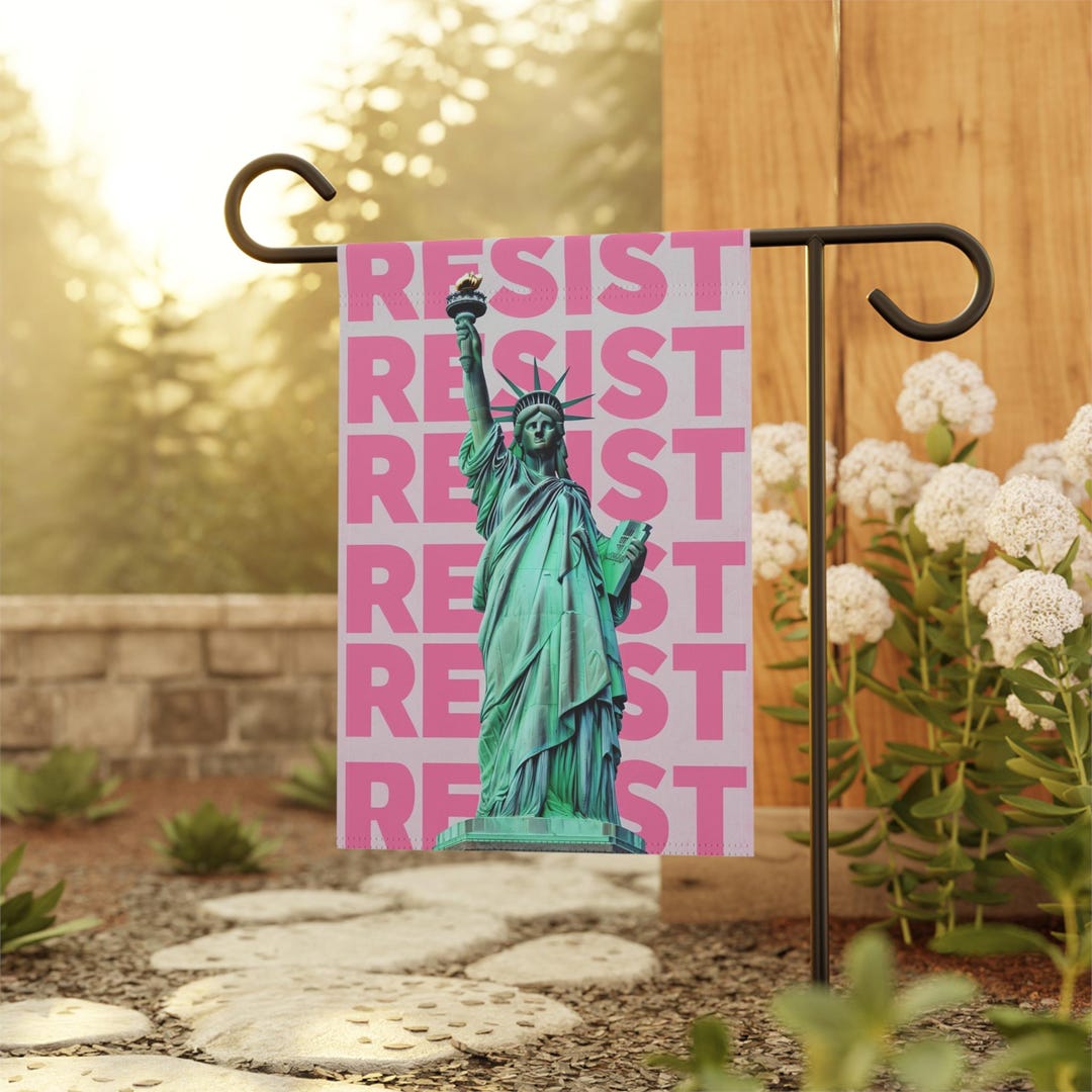 Resist Garden Banner, Statue of Liberty Resist Flag, Resist Yard Sign ...