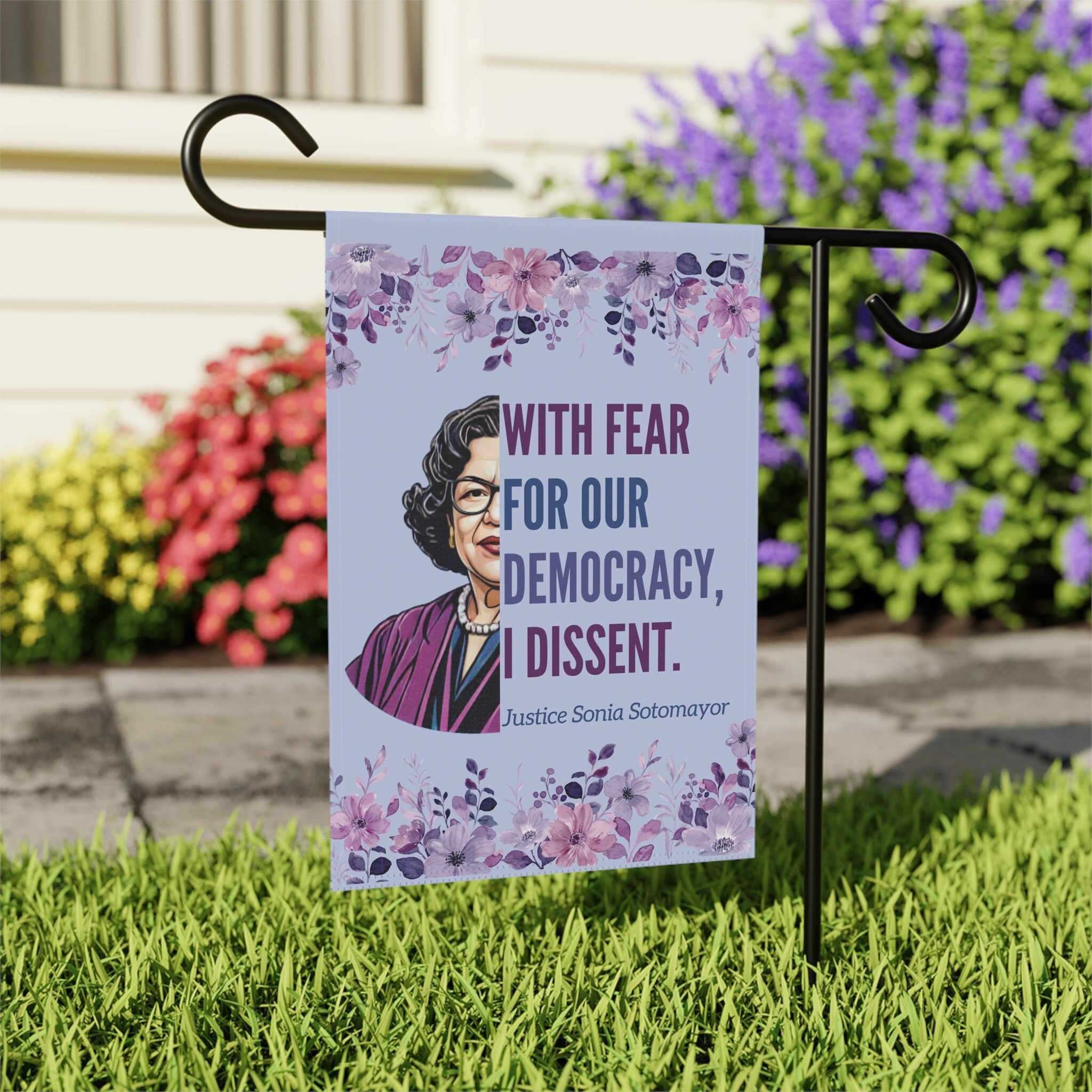 With Fear for Our Democracy Garden Banner, Dissent Yard Sign, Democrat ...