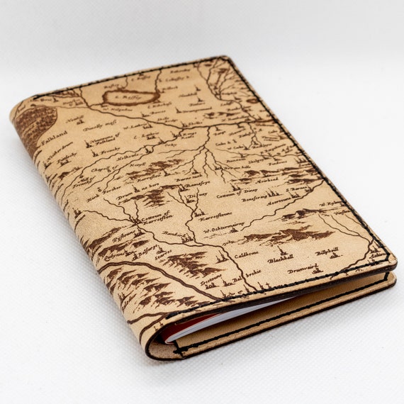 Leather Field Notebook Cover With Laser Engraved Map of Fife - Etsy