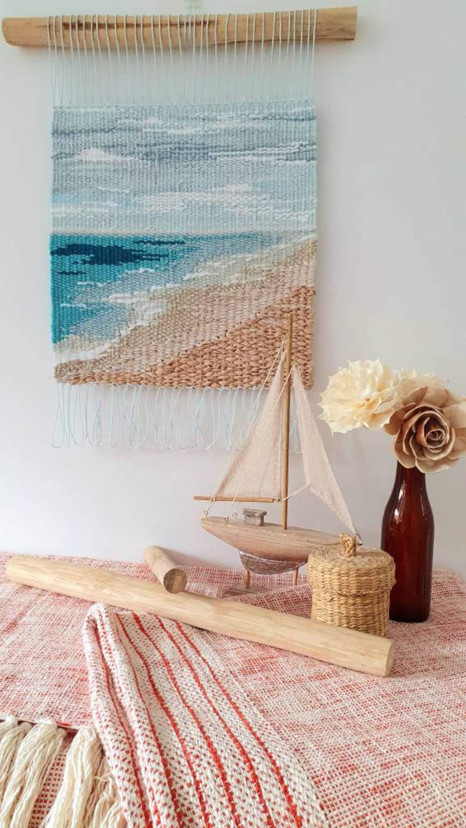 Handwoven Coastal Landscape Woven Art Wall Hanging Fibre Art - Etsy