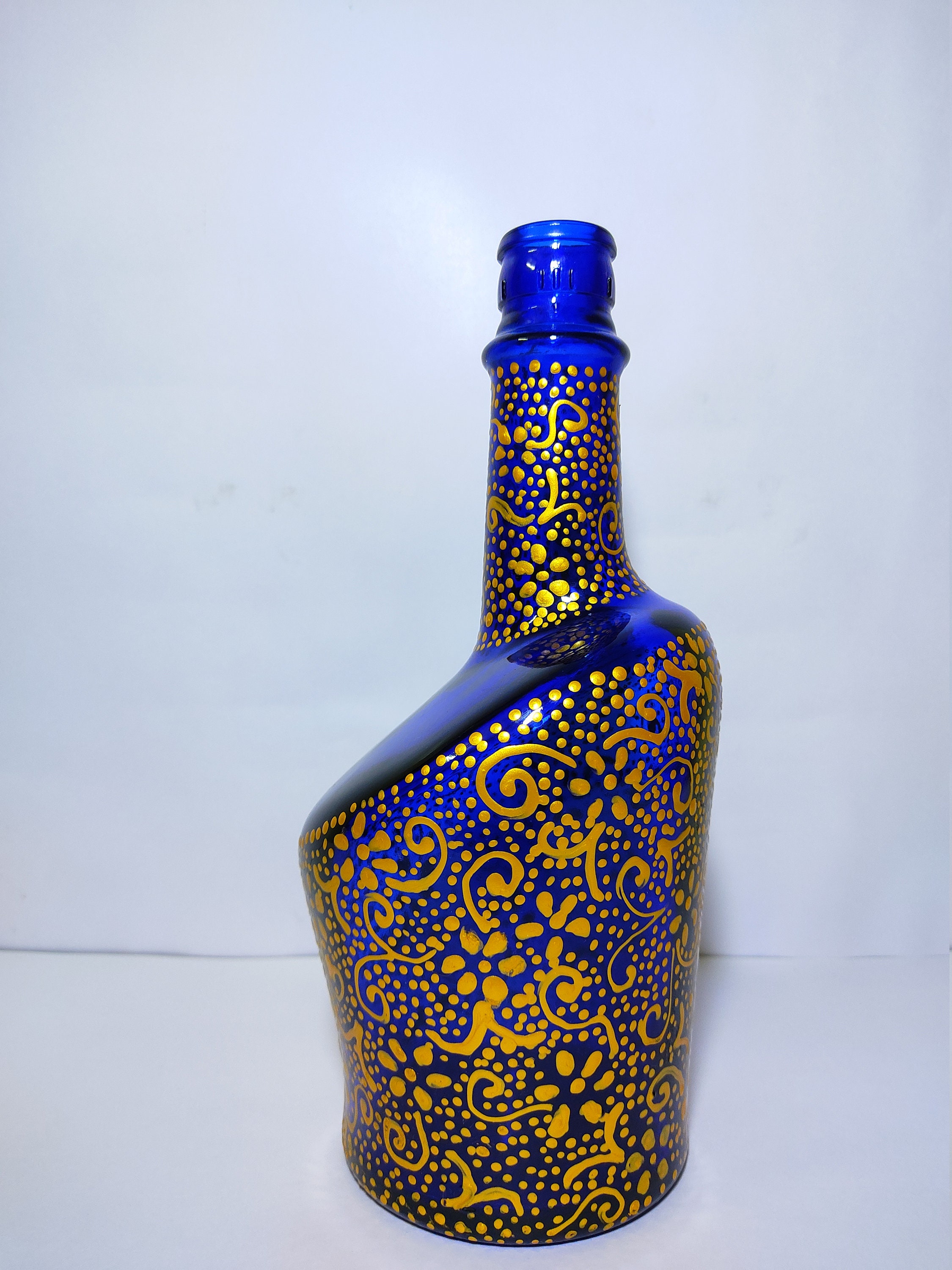 Hand-painted Glass Bottle Handmade Mandala Bottle for - Etsy UK