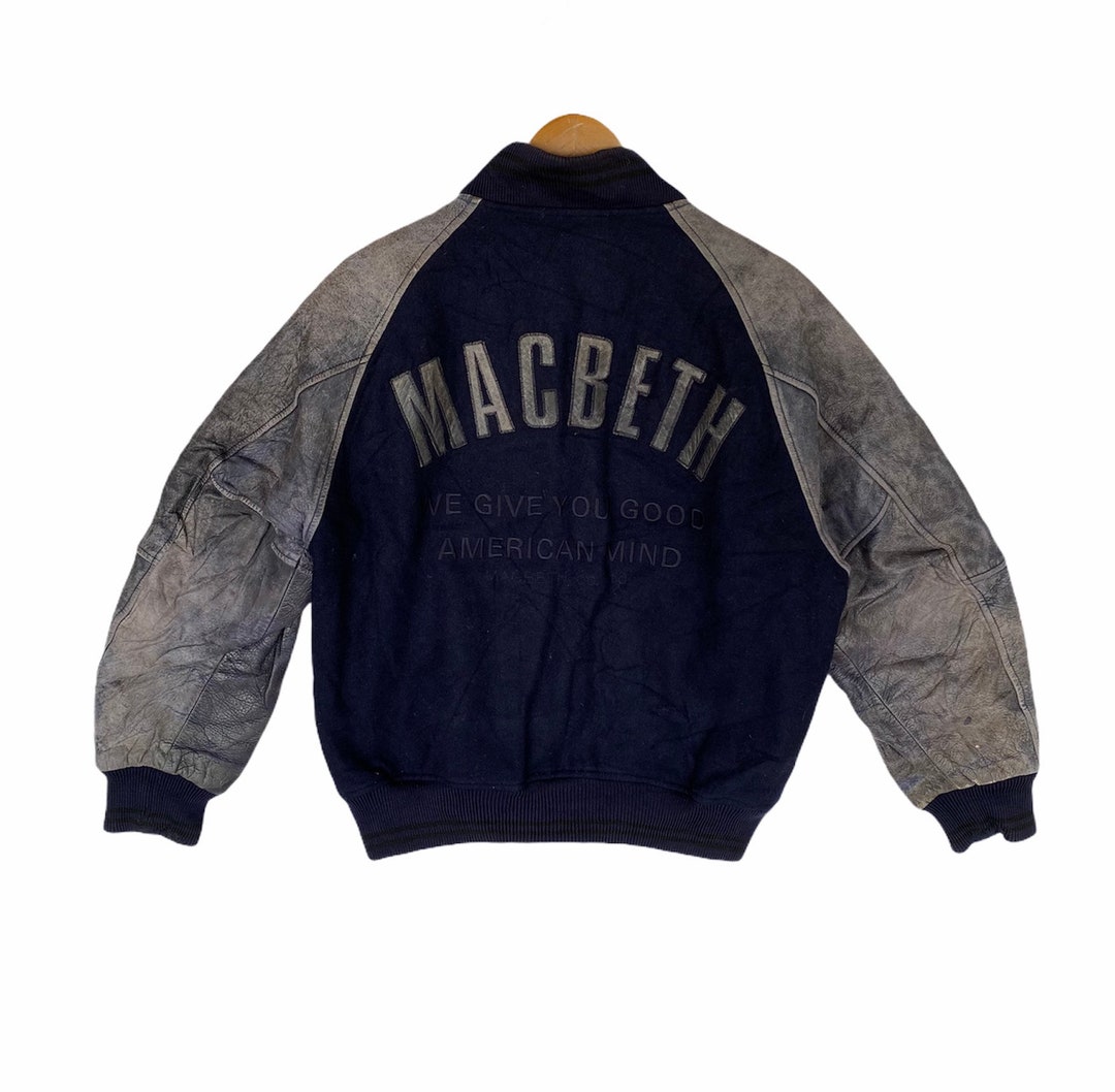 Vintage 80s Macbeth Varsity Leather Jacket Size L - Etsy