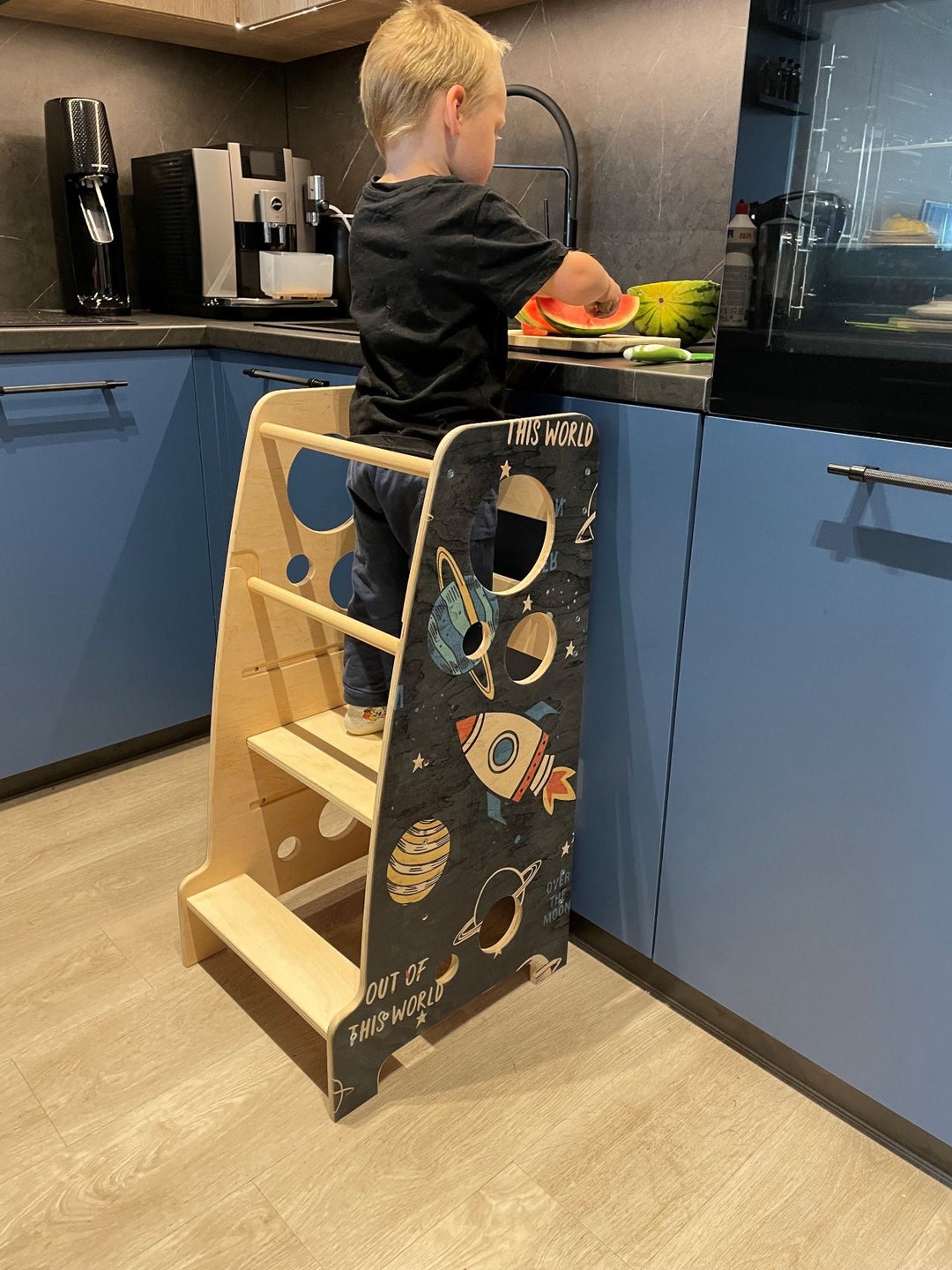 Kitchen Helper / Kids Step Stool / Toddler Steep Stool / Kitchen Helper ...