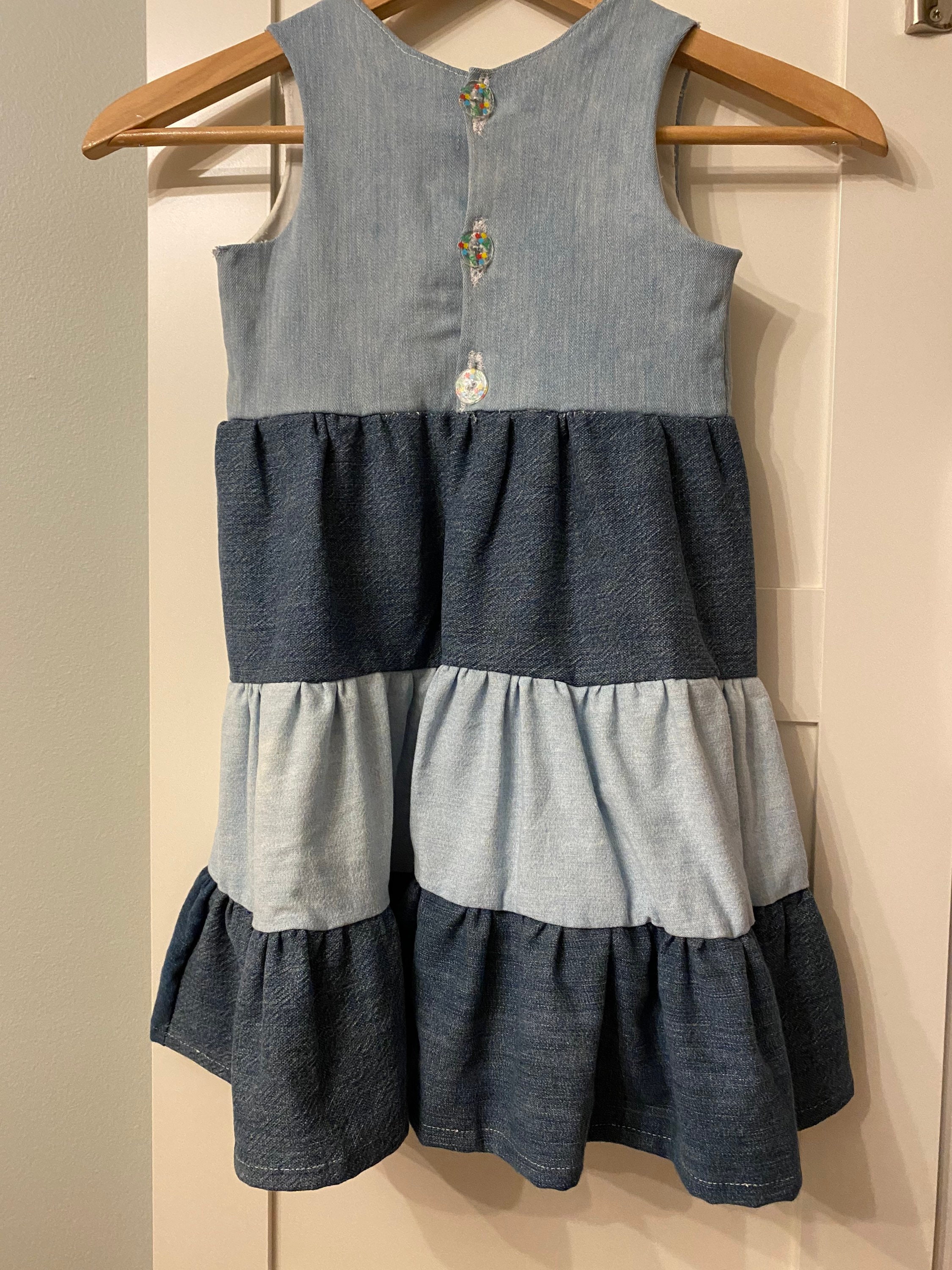 Girls Denim Dress| Little Girls Dress, Girls Denim Dress, Girls Tiered ...