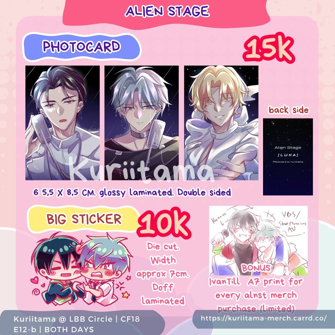 Alien Stage Photocards and Big Stickers Fanmerch by Kuriitama - Etsy