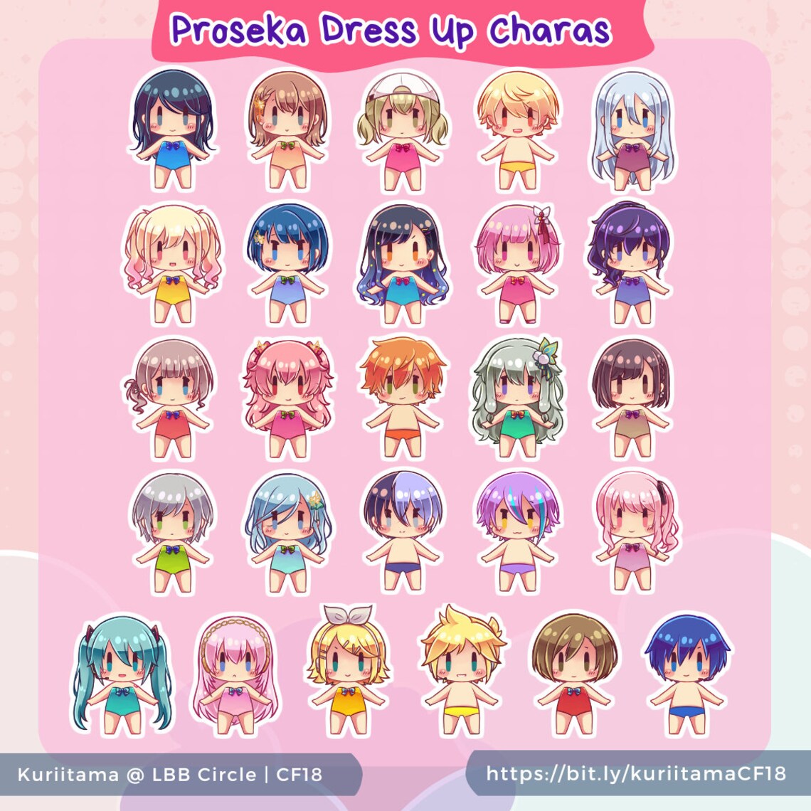 Project Sekai Dress up Game Paper Set by Kuriitama All Chara OC and VS ...