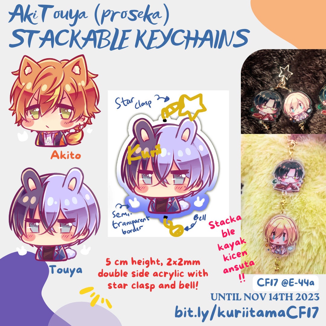 Project Sekai Akitoya Stackable Pet Keychains (fanmerch by Kuriitama ...