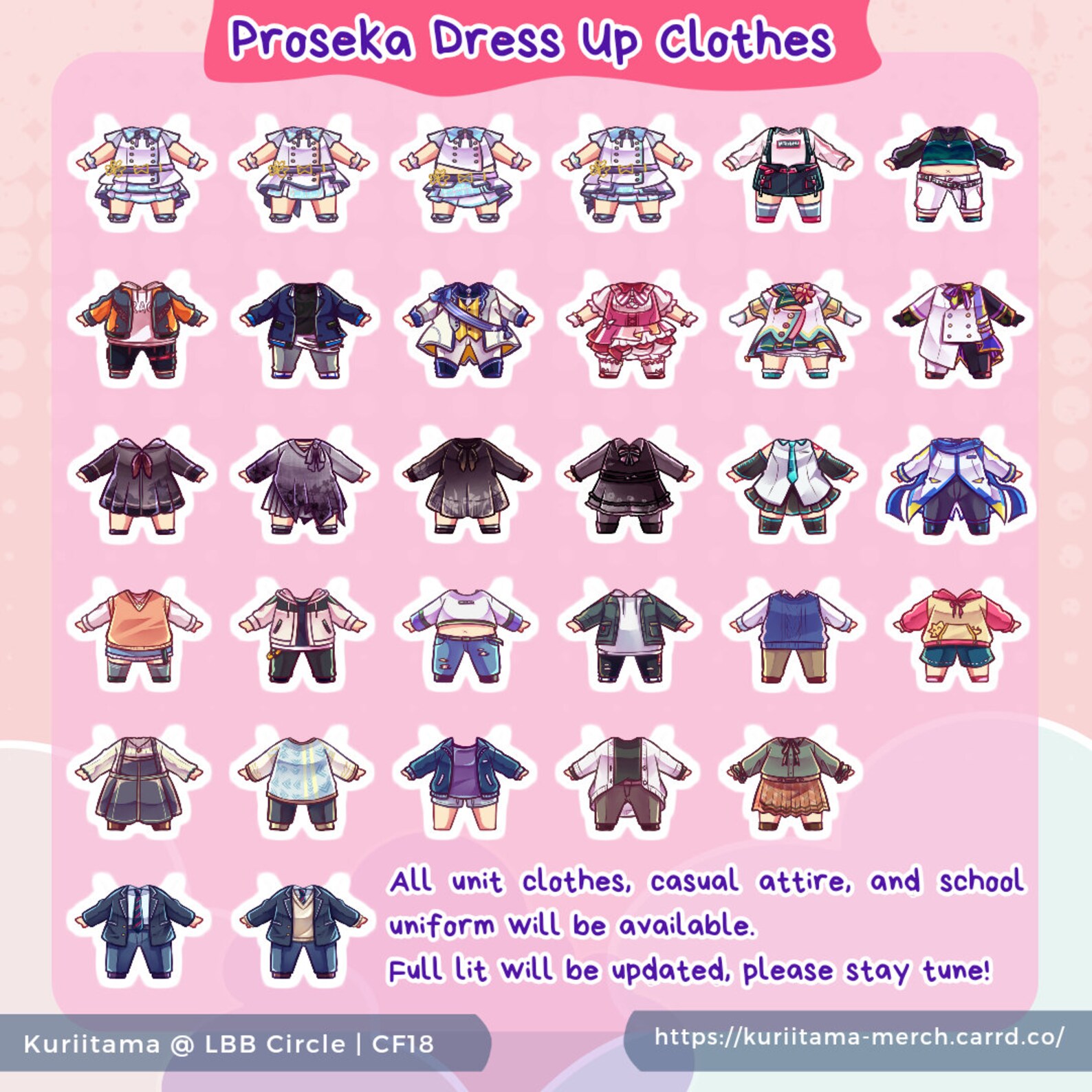 Project Sekai Dress up Game Paper Set by Kuriitama All Chara OC and VS ...