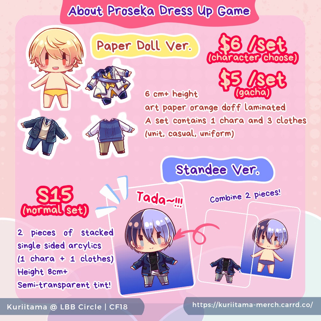 Project Sekai Dress up Game Paper Set by Kuriitama All Chara OC and VS ...