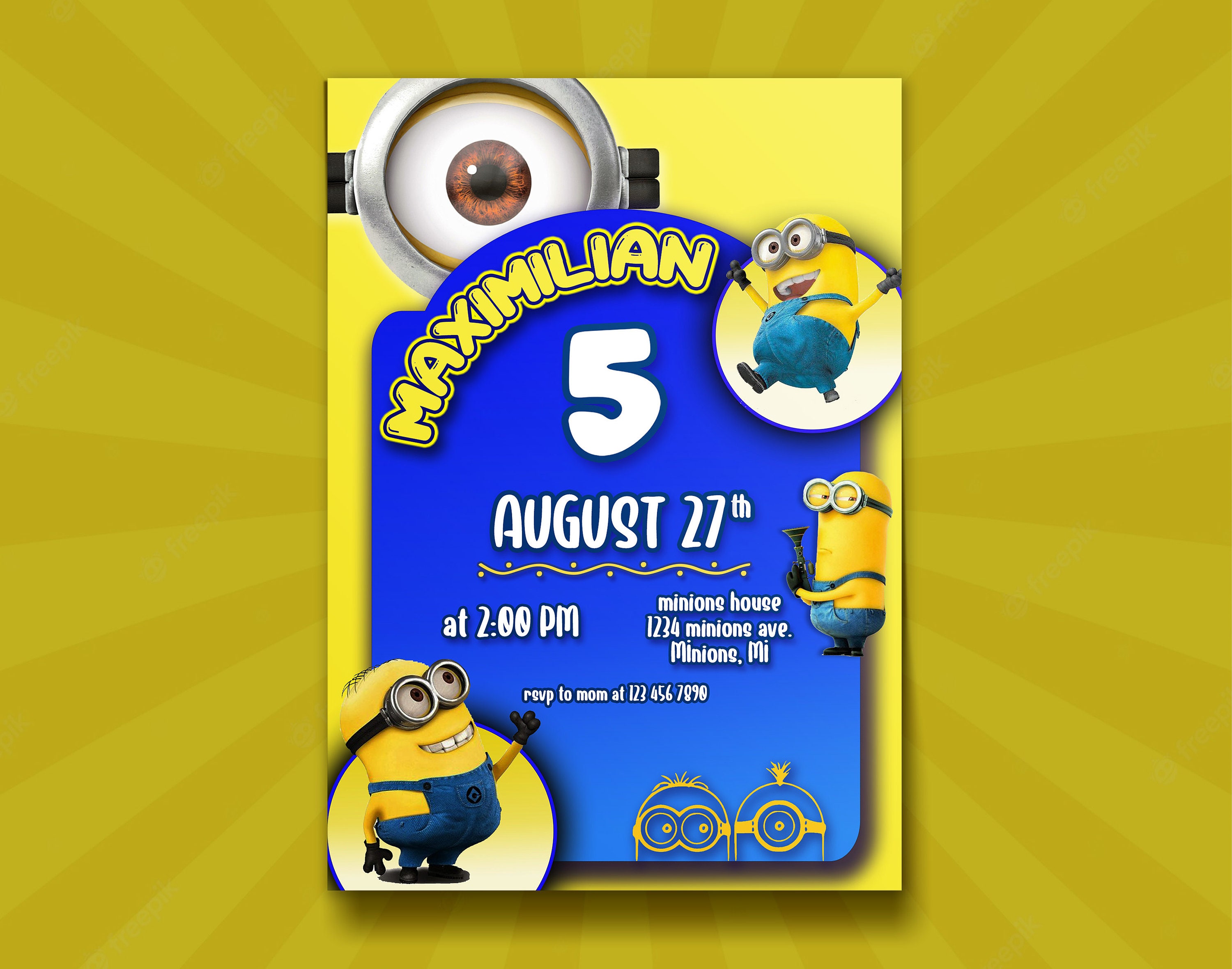 MINIONS Invitation Personalized MINIONS Digital Invitation - Etsy