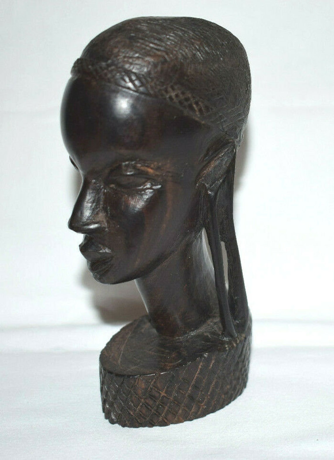 Maasai Woman Head Bust Figure Africa Sculpture Statuette Ebony | Etsy