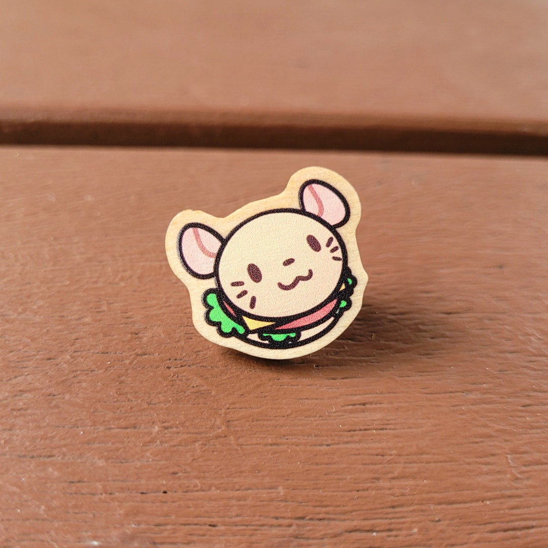 Raturger Wooden Pin | Funny Rat Burger, Foodie Gift - Etsy