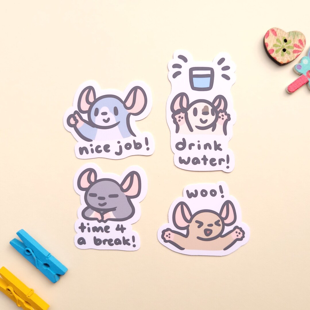 Motivational Rats Sticker Set of 4 for Rat Lovers Multi - Etsy